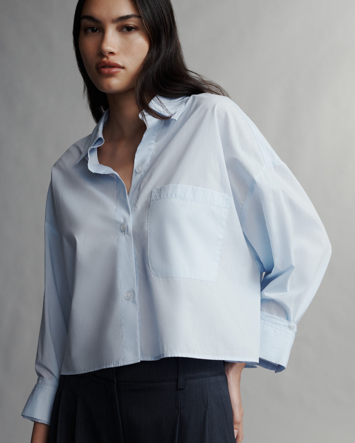 Baby blue Soon to be Ex Shirt in Superfine Cotton | TWP