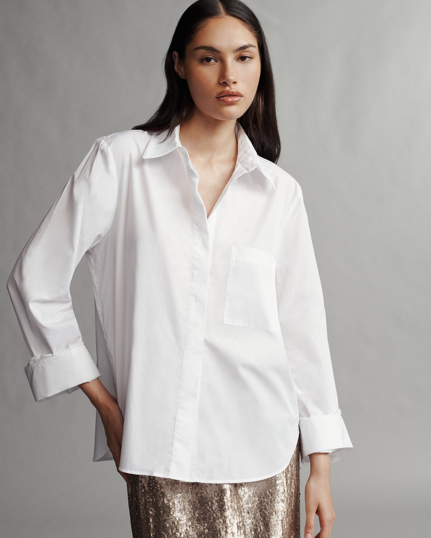 White Boyfriend Shirt in Superfine Cotton | TWP