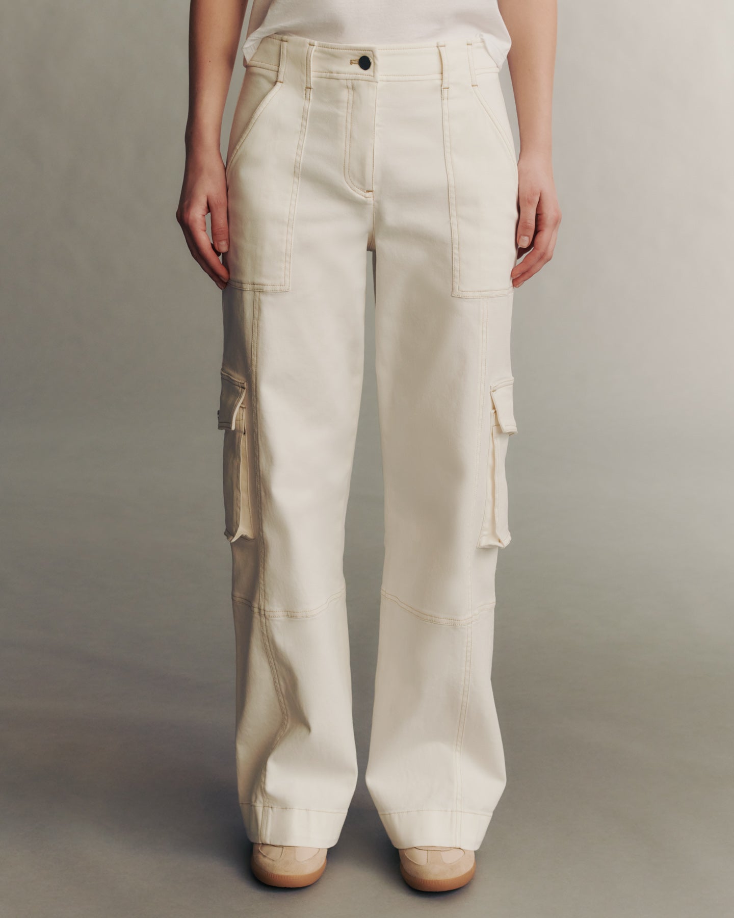 Ivory Coop Pant with Cargo Pockets in Cotton Twill | TWP