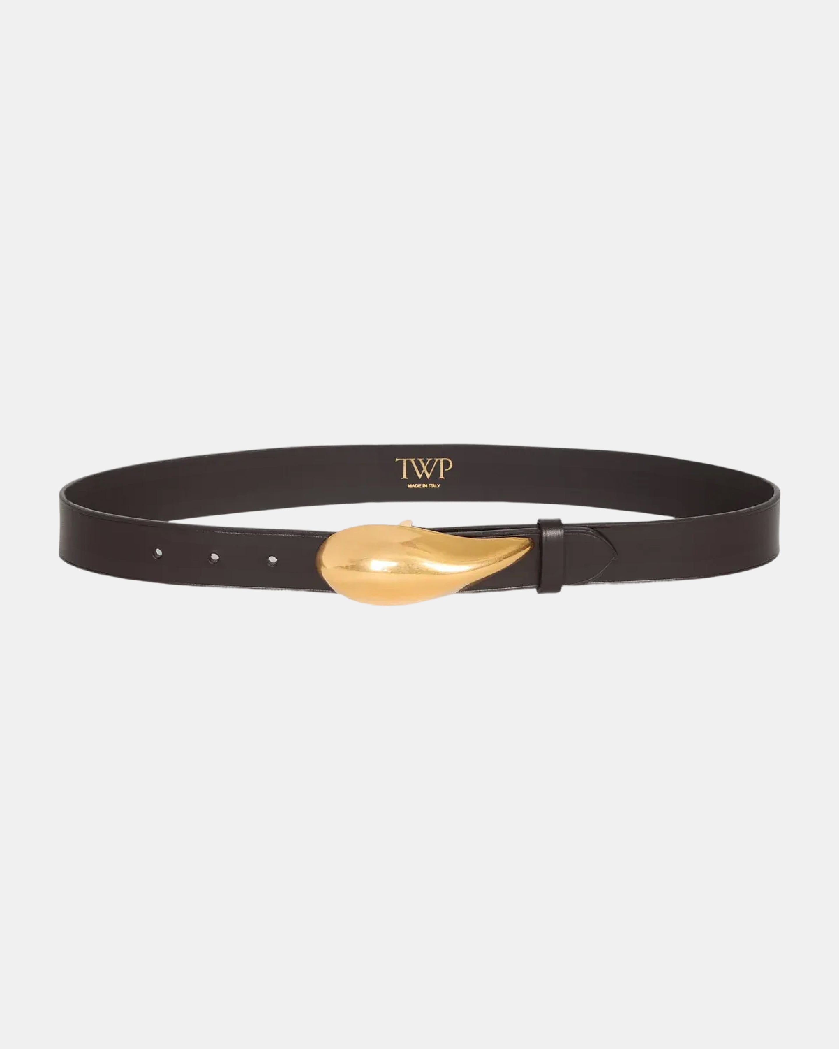Dakota Medium Belt with Molded Mussel Buckle in Leather | TWP
