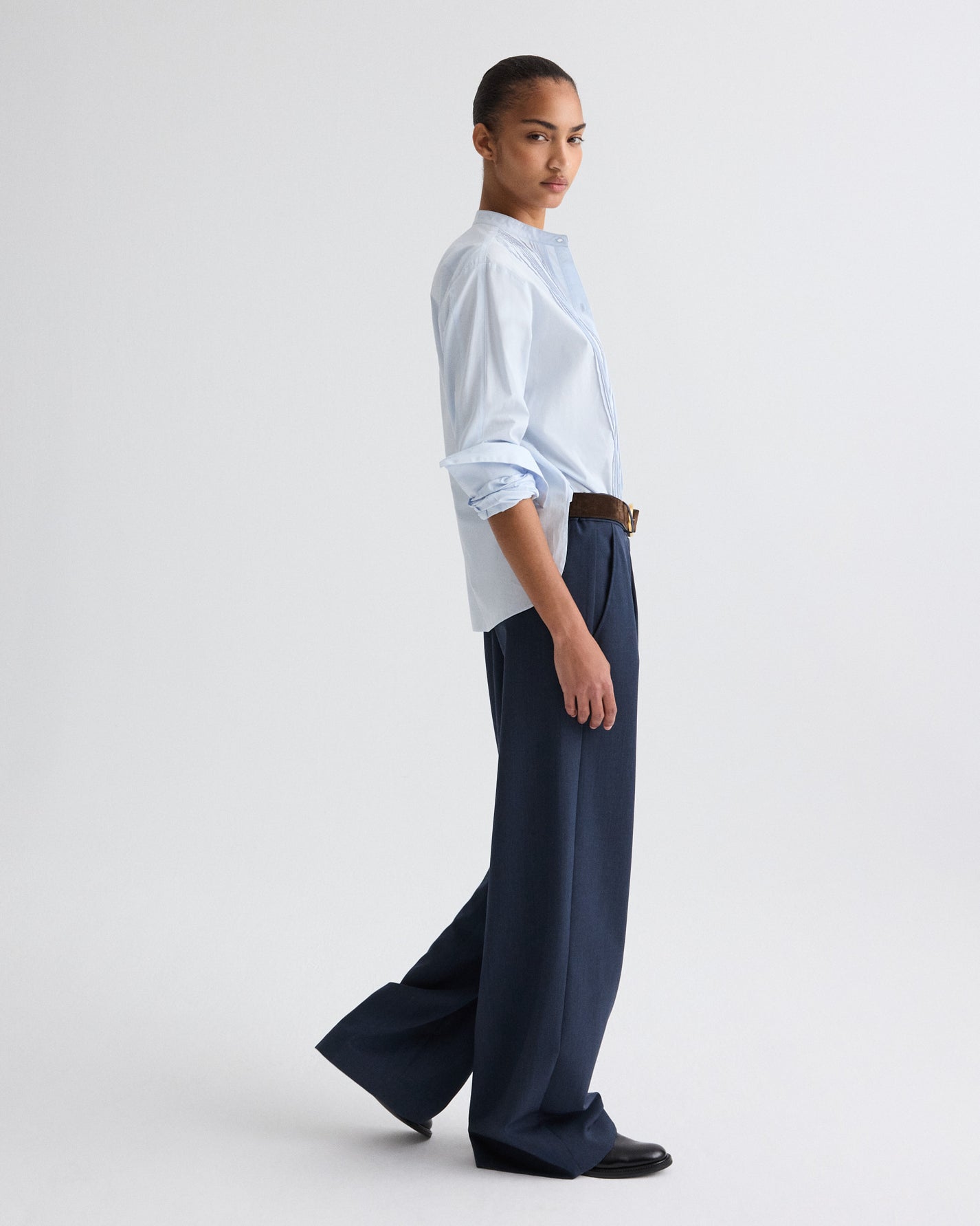 Insignia blue Hudson St. Pant in Denim Look Suiting | TWP