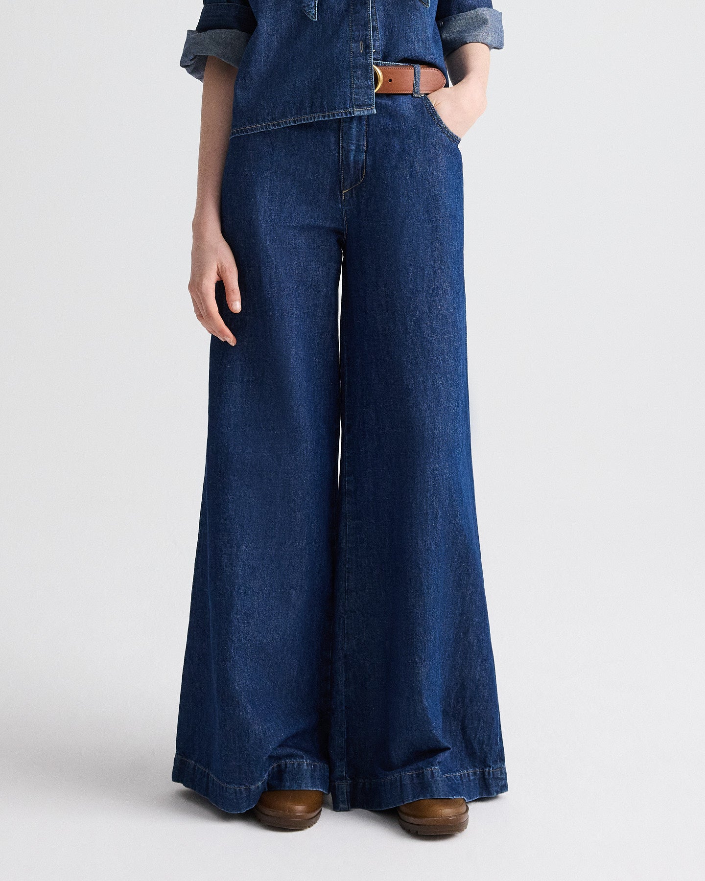 Dark stone Dillon Jean in Cotton Linen Denim | TWP