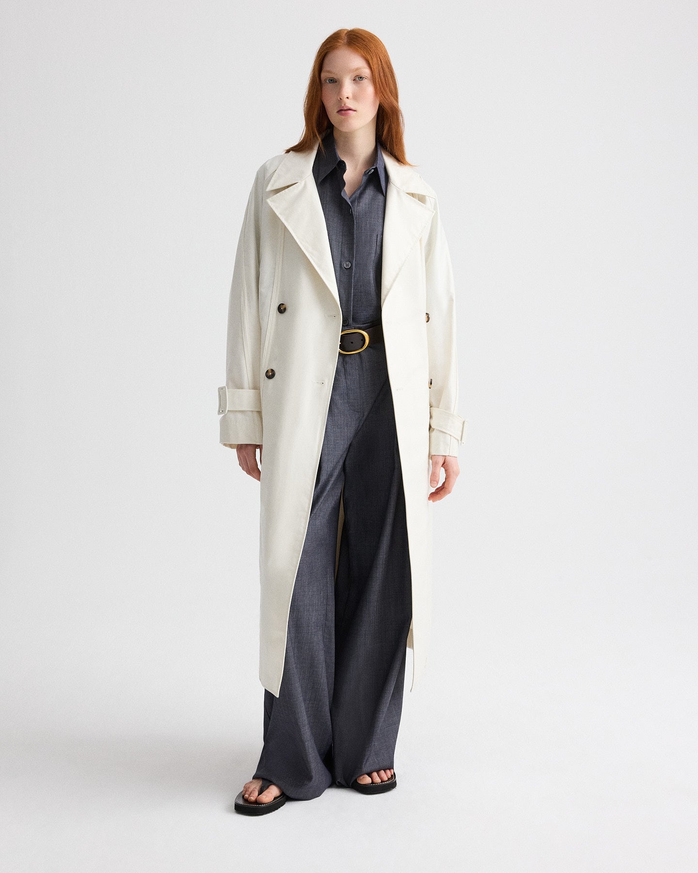 Clear / cream Unfinished Business Coat in Matte Polyurethane Film | TWP